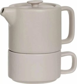 Konvice čajová s šálkem NATURAL, 800 ml, světle růžová