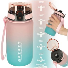Creative Corner Láhev na vodu bidon s brčkem sportovní 600ml růžovo-modrá