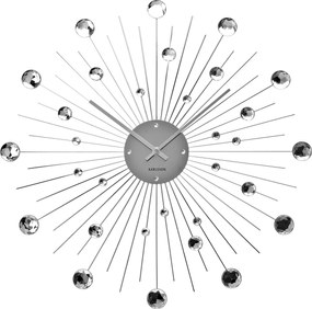 Nástěnné hodiny Sunburst XL stříbrné