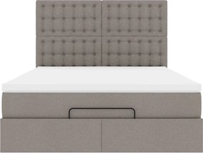 Osmanský rám postele s matrací taupe 140x200cm textil 3313331