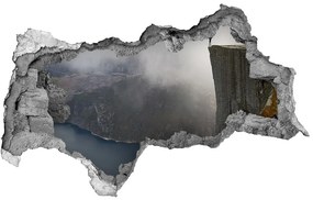 Wallmuralia Díra 3D ve zdi nálepka Norský útes 95x73 cm