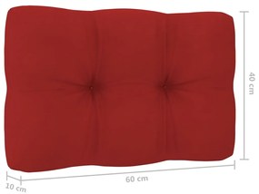 Zahradní židle s červenými poduškami impregnovaná borovice,  3065747