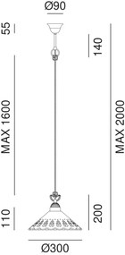 Il Fanale Rustikální závěsné svítidlo FIOR DI PIZZO ø 300 mm