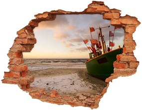 Wallmuralia Samolepící nálepka Rybářská loď pláž 90x70 cm