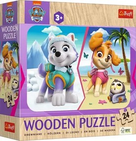 Trefl - Puzzle - Dřevěné puzzle Tlapková patrola: Dívčí hlídka / 24 dí