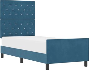 Postel s boxspringem s čelo Tmavě modrá 80 x 200 cm samet 3344841