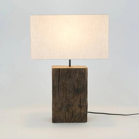 Stolní lampa Montecristo, barva dřeva/béžová, výška 59 cm, dřevo