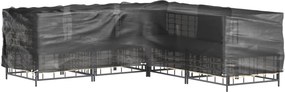 Plachty na zahradní nábytek tvar L 2 ks 16 oček 285x285x70 cm 3155373