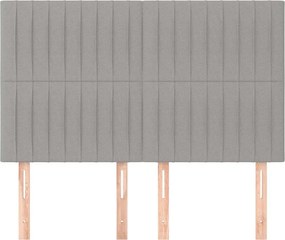 Čelo postele světle šedé 144x5x118/128 cm látkové 3116568