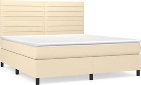 Box spring postel s matrací krémová 160x200 cm textil 3141870