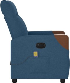 Elektrické masážní polohovací křeslo modré textil 3324004