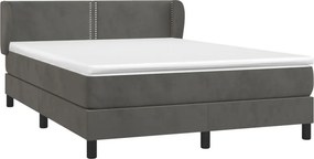 Box spring postel s matrací tmavě šedý 140 x 190 cm samet 3127428
