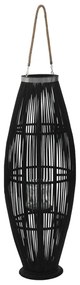 Závěsná lucerna na svíčku bambus 95 cm černá - Default Title