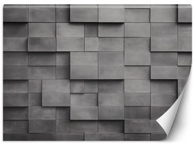 Fototapeta, Betonová stěna kostka 3D - 400x280 cm
