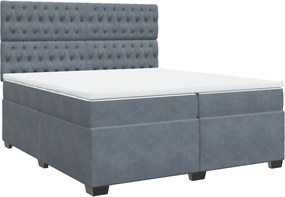 Box spring postel s matrací tmavě šedá 200x200 cm samet 3291009