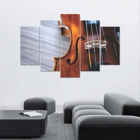 Obraz na plátně pětidílný Houslová hudba - 100x70 cm