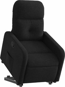 Zvedací polohovací křeslo černé textil 3206797