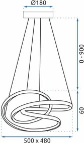 Toolight Toolight, LED stropní svítidlo 50cm, 32W + dálkové ovládání, G006-CP, černá, OSW-09747