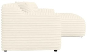 Krémová manšestrová rohová pohovka (pravý roh/s lenoškou) Martin – Ropez