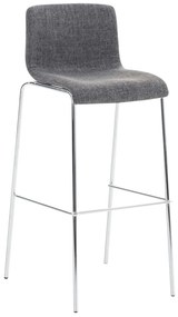 Barová židle Hoover ~ látka, kovové nohy chrom - Světle šedá