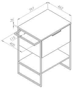 A-Interiéry Koupelnová skříňka pod deskové umyvadlo Kubik OC 80-HD - KUBIK-OC-80-HD