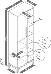 Tchibo - Vysoká koupelnová skříňka »Eklund« s boční přihrádkou - barva: bílá
