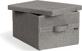 Šedý látkový úložný box s víkem 31x41x22 cm Soft Storage Medium – Bigso