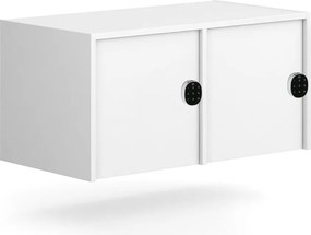 Nástavba pro skříně FRAME, 2x dveře, 872 x 450 x 427 mm, kódový zámek, bílá