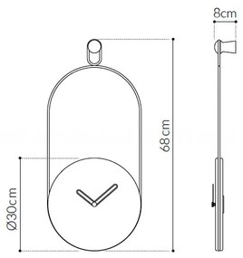 Designové nástěnné hodiny Nomon Eslabon Walnut Black 68cm