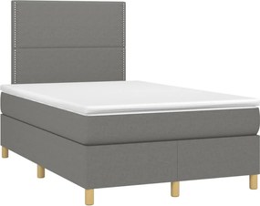 Box spring postel s matrací tmavě šedá 120x200 cm textil 3142242