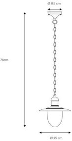 Lucide 11872/01/30 - Venkovní závěsné svítidlo ARUBA 1xE27/60W/230V IP44