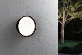 P 94696 LED venkovní nástěnné svítidlo Platomo IP44 kruhové 180mm 3000K 14,5W 230V černá umělá hmota - PAULMANN
