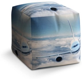 Sablio Taburet Cube Letadlo v oblacích: 40x40x40 cm
