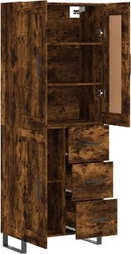Skříň highboard kouřový dub 69,5 x 34 x 180 cm kompozitní dřevo 3200030