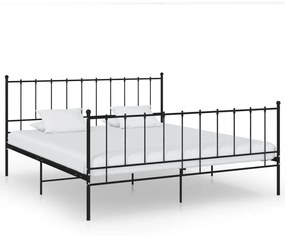 Rám postele černý kov 200 x 200 cm,  324964