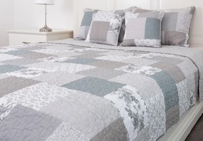 ENTUZIA Prošívaný přehoz Deluxe Patchwork taupe 220x240