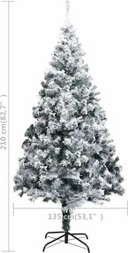 Umělý vánoční stromeček zasněžený zelený 210 cm PVC 320965
