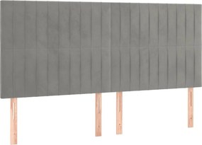 Box spring postel s matrací světle šedá 180x200 cm samet 3137977
