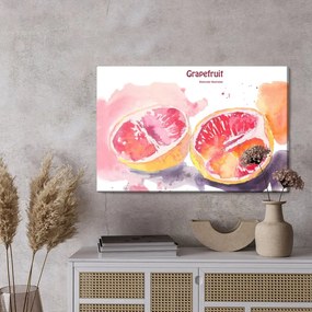 Obraz Grapefruit Malovaný Akvarelem Nedostatek Nedostatek Plátno Canvas 70x50