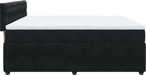 Box spring postel s matrací černá 180x200 cm samet 3290114