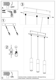 Závěsné svítidlo Pablo, 3x dřevěné/černé kovové stínítko