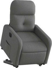 Elektrické zvedací polohovací křeslo tmavě šedé textil 3206814