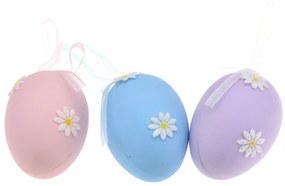 Velikonoční vajíčka 3ks, 5cm, růžové, modré, fialové