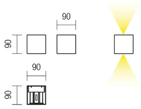 Redo 01-1229 nástěnné LED svítidlo Amplitude matně bílé, 7W, 3000K, 9cm