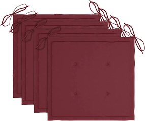 Stohovací zahradní židle s poduškami 4 ks masivní teak 3073219