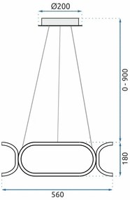Toolight Stropní svítidlo LED s dálkovým ovládáním APP790-CP TRIO Black
