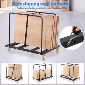 Costway Talířový vozík s uzamykatelnými kolečky a brzdou. Přepravní vozík