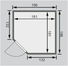 Interiérová finská sauna 196 x 196 cm Dekorhome