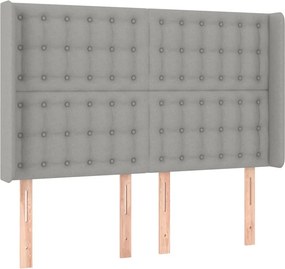 Box spring postel s matrací a LED světle šedá 140x190 cm textil 3139189