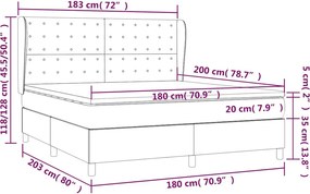 Box spring postel s matrací černá 180x200 cm textil 3128303